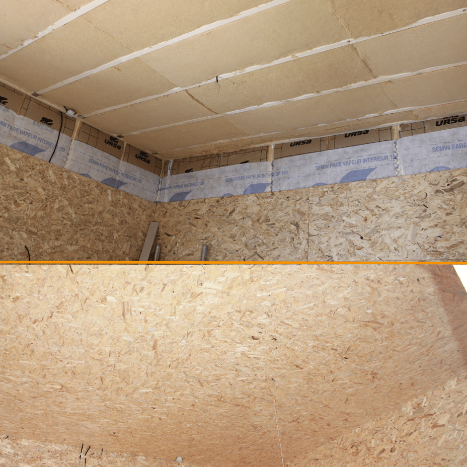 Abris-Co, réalisation d'un doublage OSB intérieur.